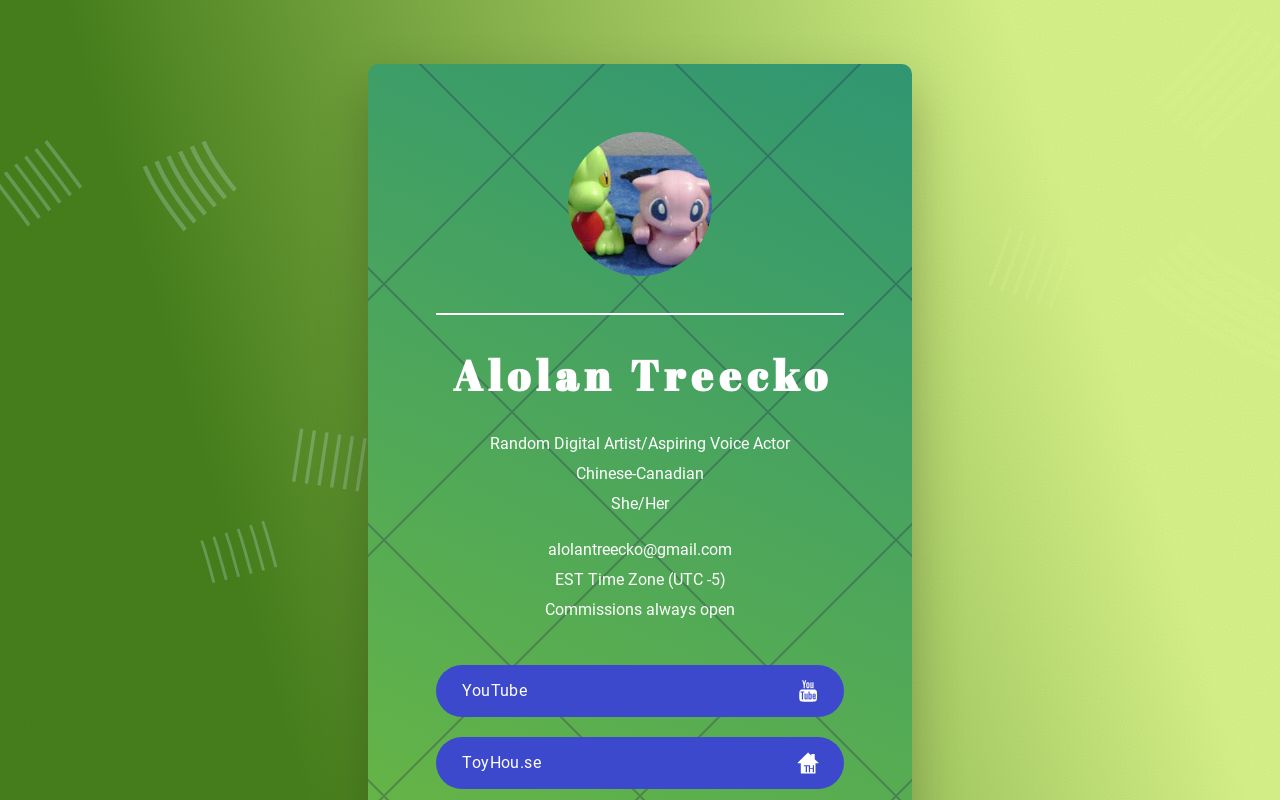 Alolan Treecko's Carrd